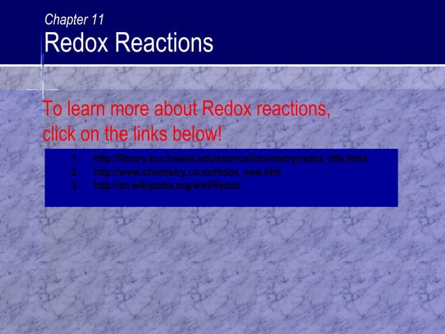 C11 redox reactions | PPT | Chemistry | Science