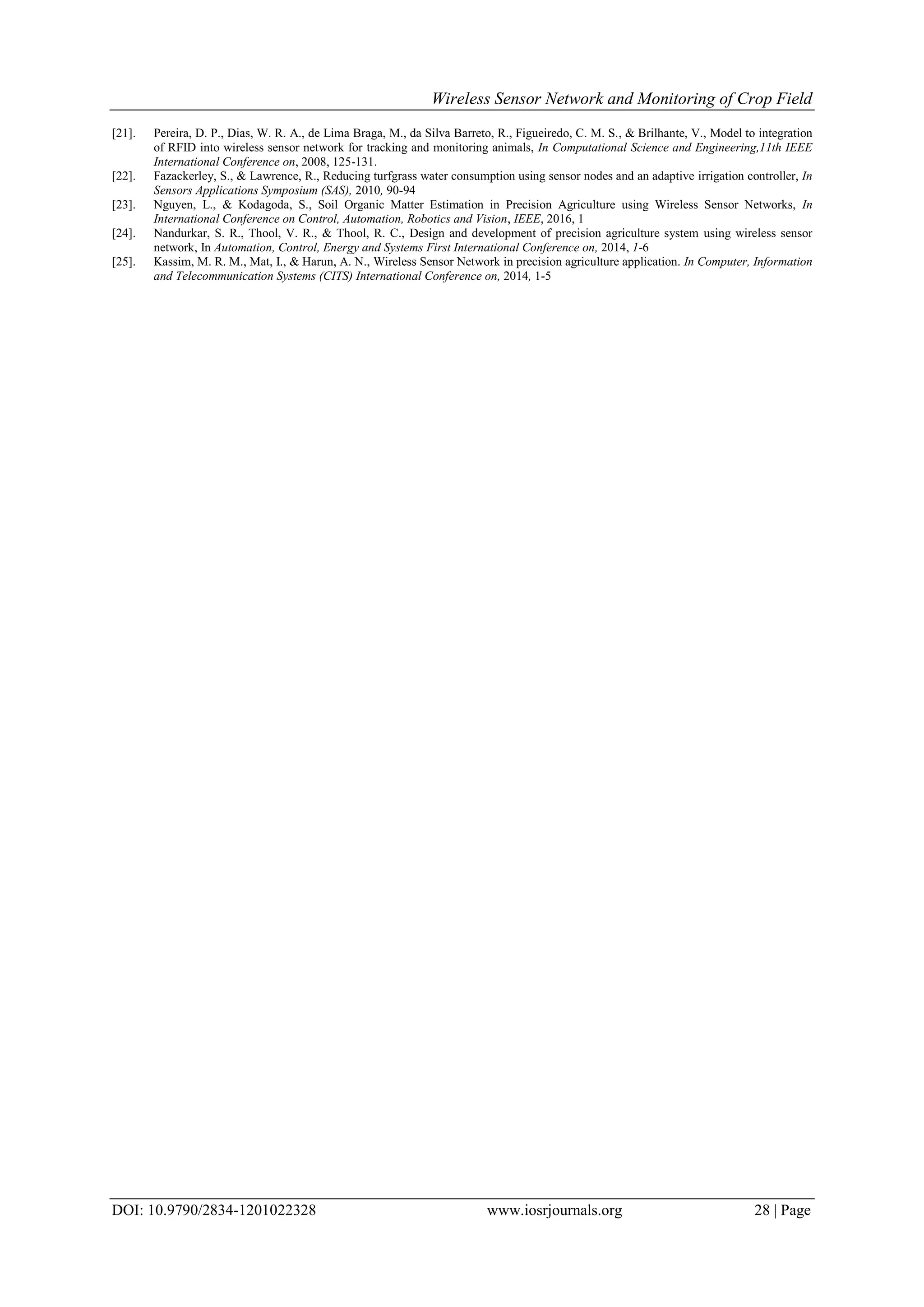 Wireless Sensor Network and Monitoring of Crop Field | PDF | Agriculture | Industries