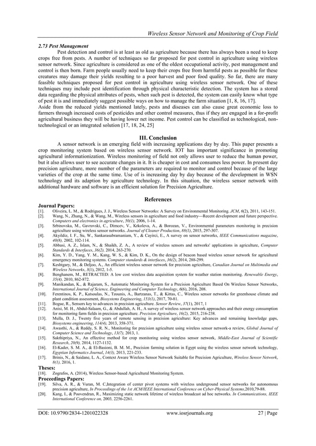 Wireless Sensor Network and Monitoring of Crop Field | PDF | Agriculture | Industries
