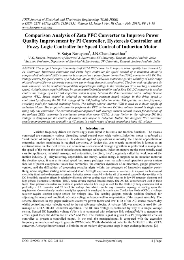 Comparison Analysis of Zeta PFC Converter to Improve Power Quality Improvement by PI Controller ...