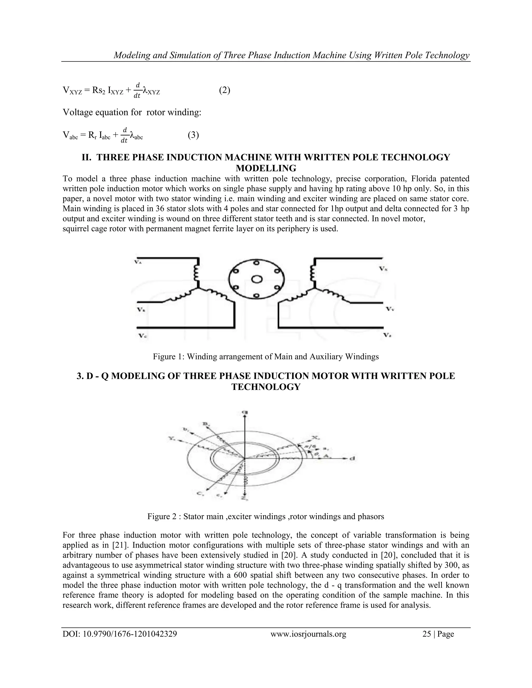 Modeling And Simulation Of Three Phase Induction Machine Using Written