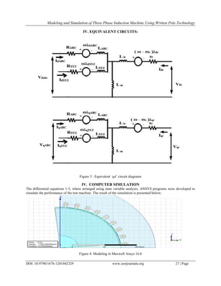 Modeling and Simulation of Three Phase Induction Machine Using Written Pole Technology | PDF
