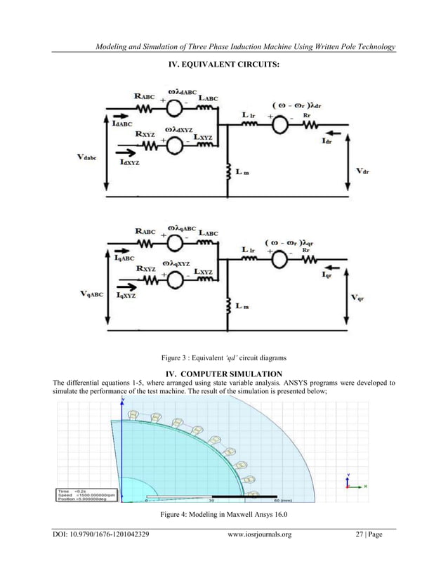 Modeling and Simulation of Three Phase Induction Machine Using Written Pole Technology | PDF