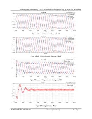 Modeling and Simulation of Three Phase Induction Machine Using Written Pole Technology | PDF