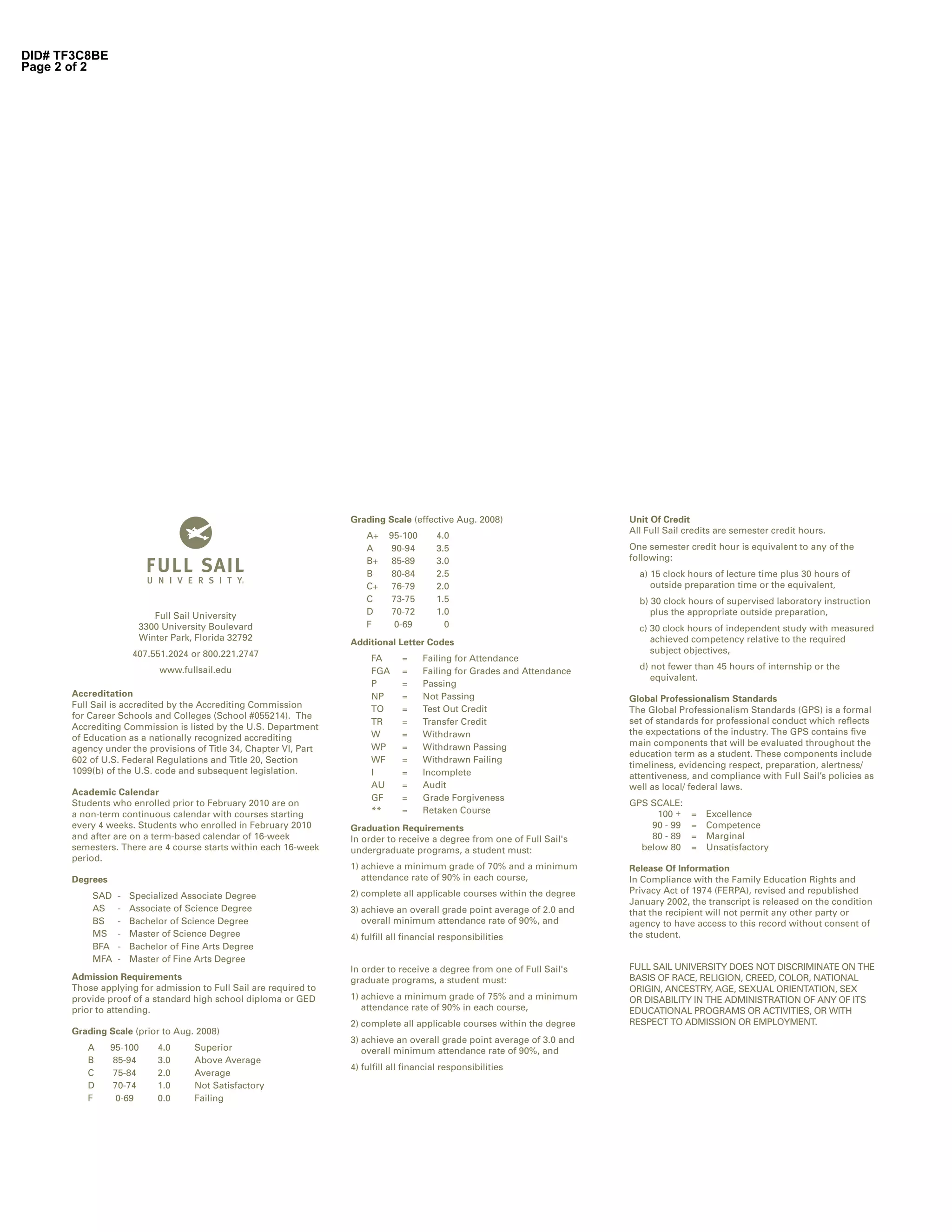 Transcript Full Sail University | PDF | Undergraduate Education ...