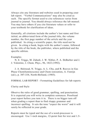C125C126 FORMAL LAB REPORTFORMAL LAB REPORT, GeneralA f.docx