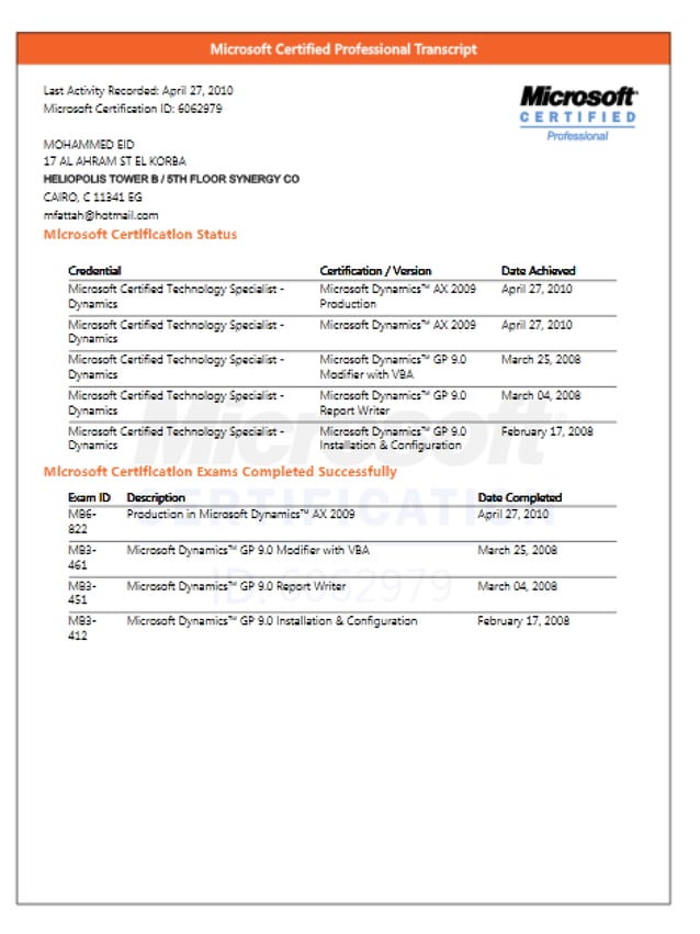 MS_Learning_Transcript | PDF