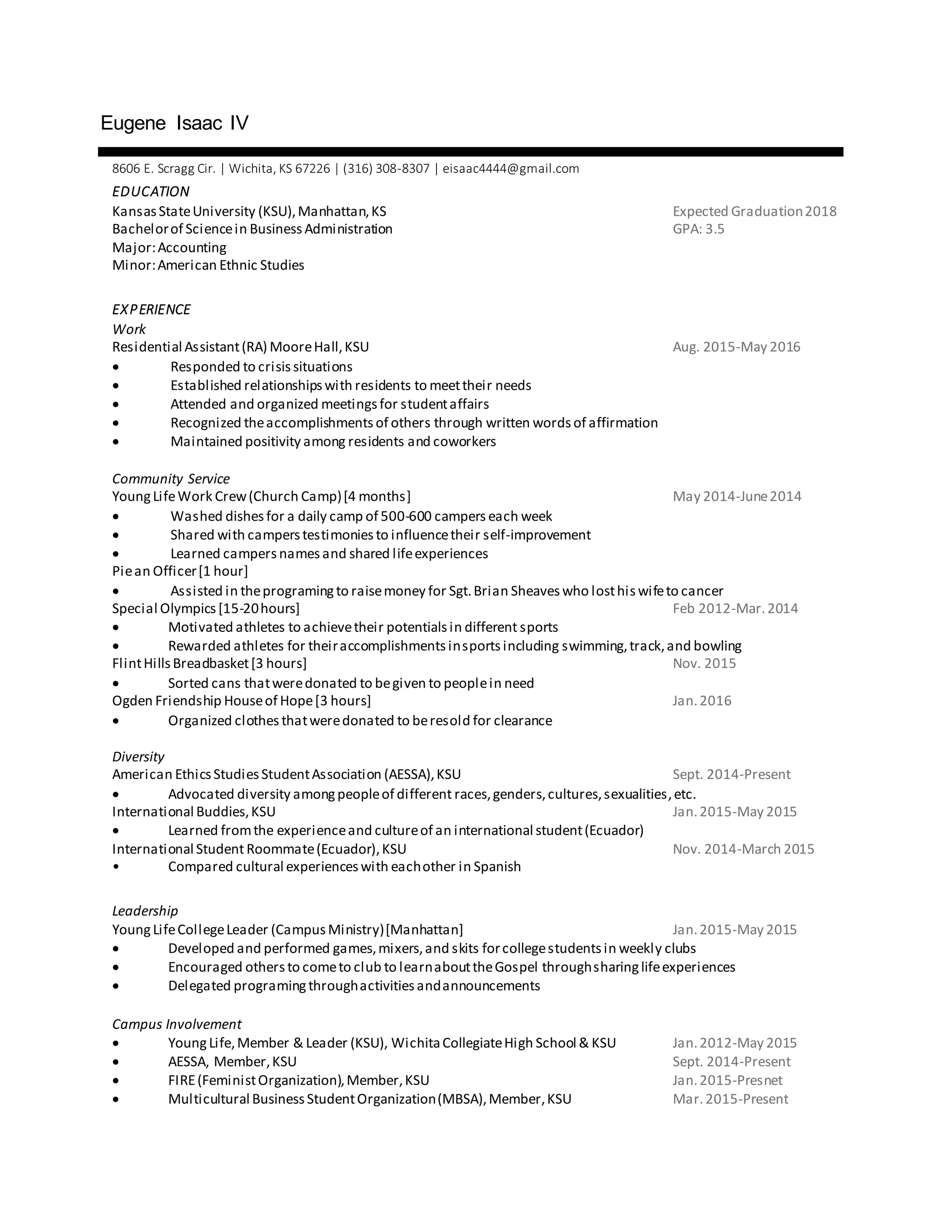 Resume (May 2016) | DOCX