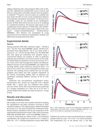 Crystallization behaviour of a polymeric membrane | PDF