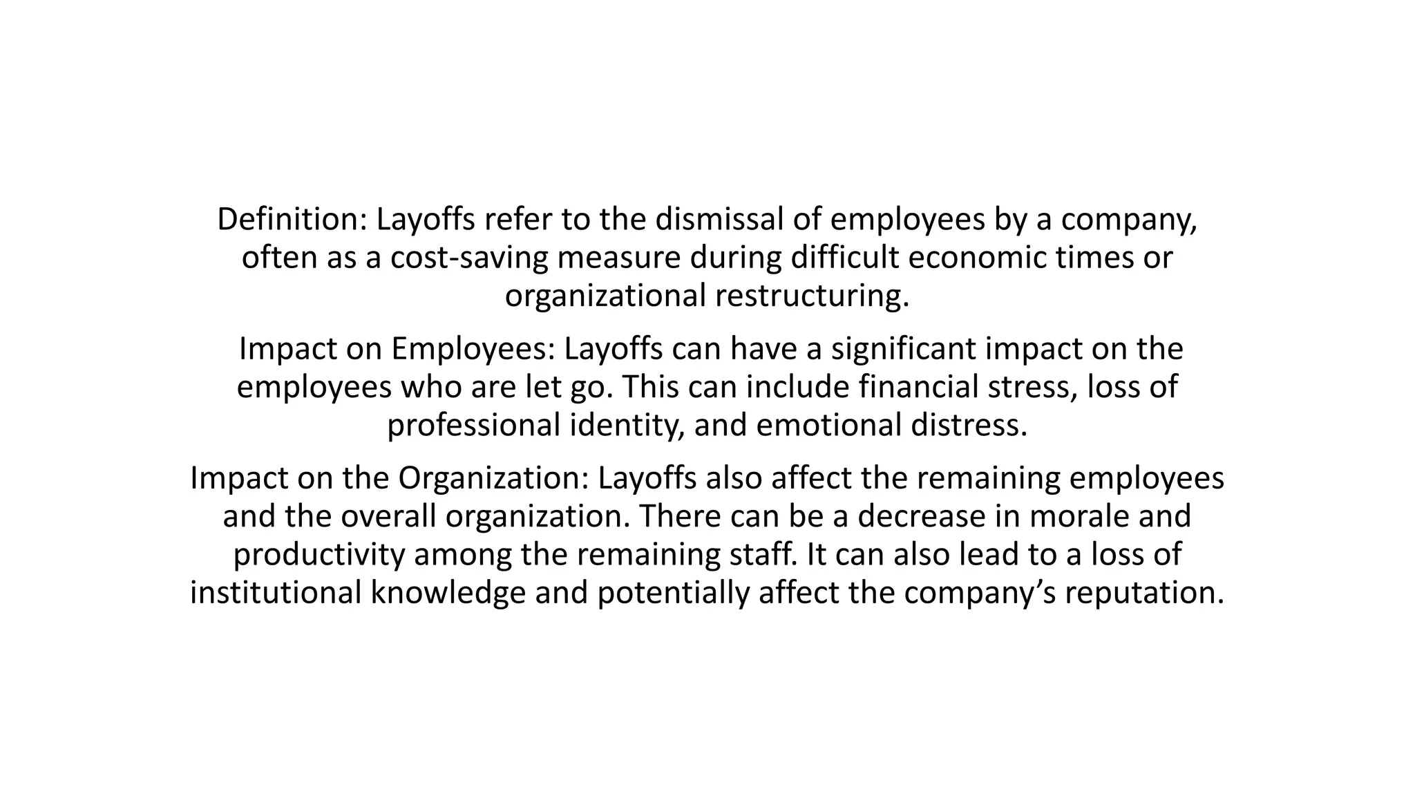 Understanding Layoffs and its Impact on Employees | PPTX