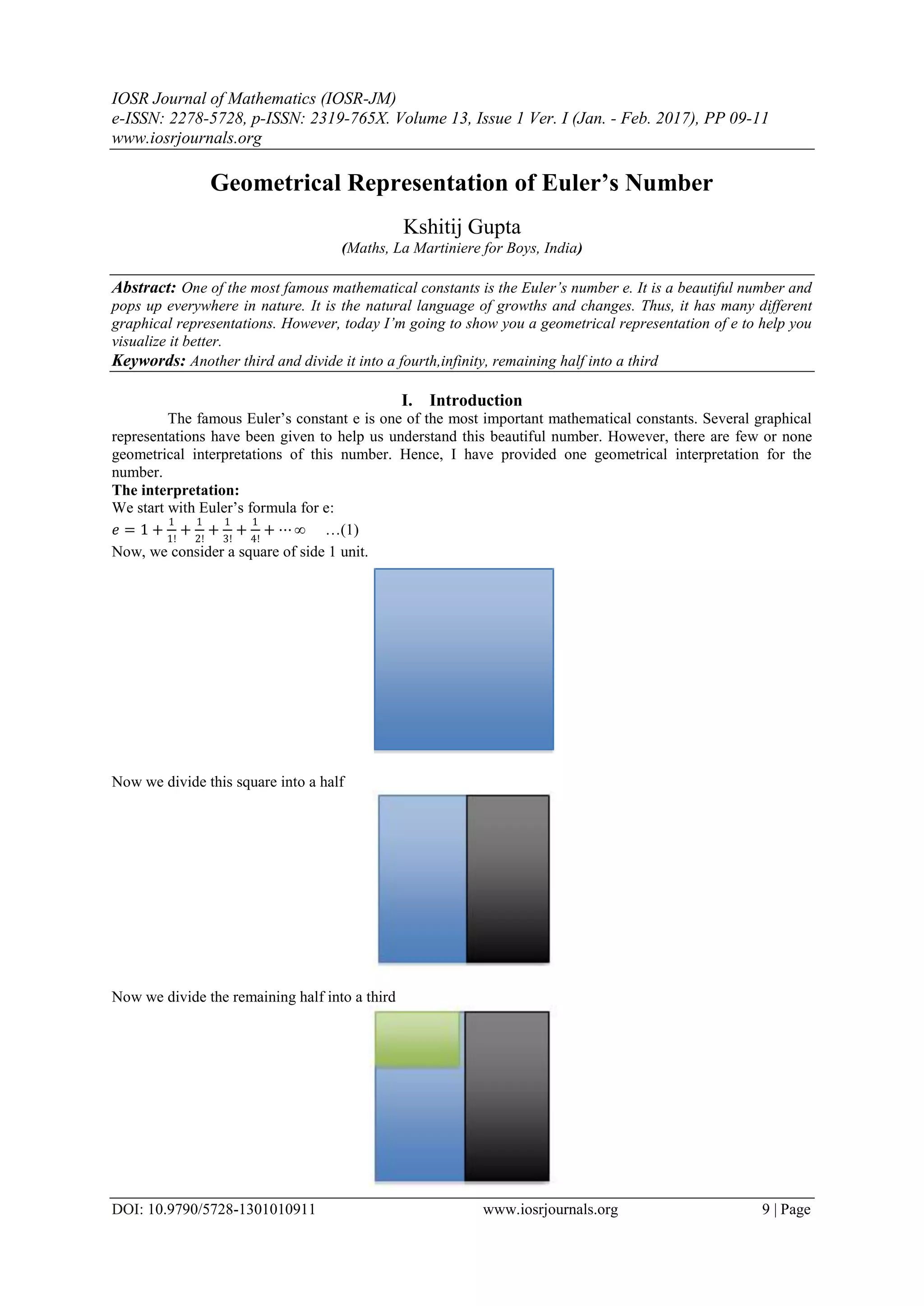 Geometrical Representation of Euler’s Number | PDF