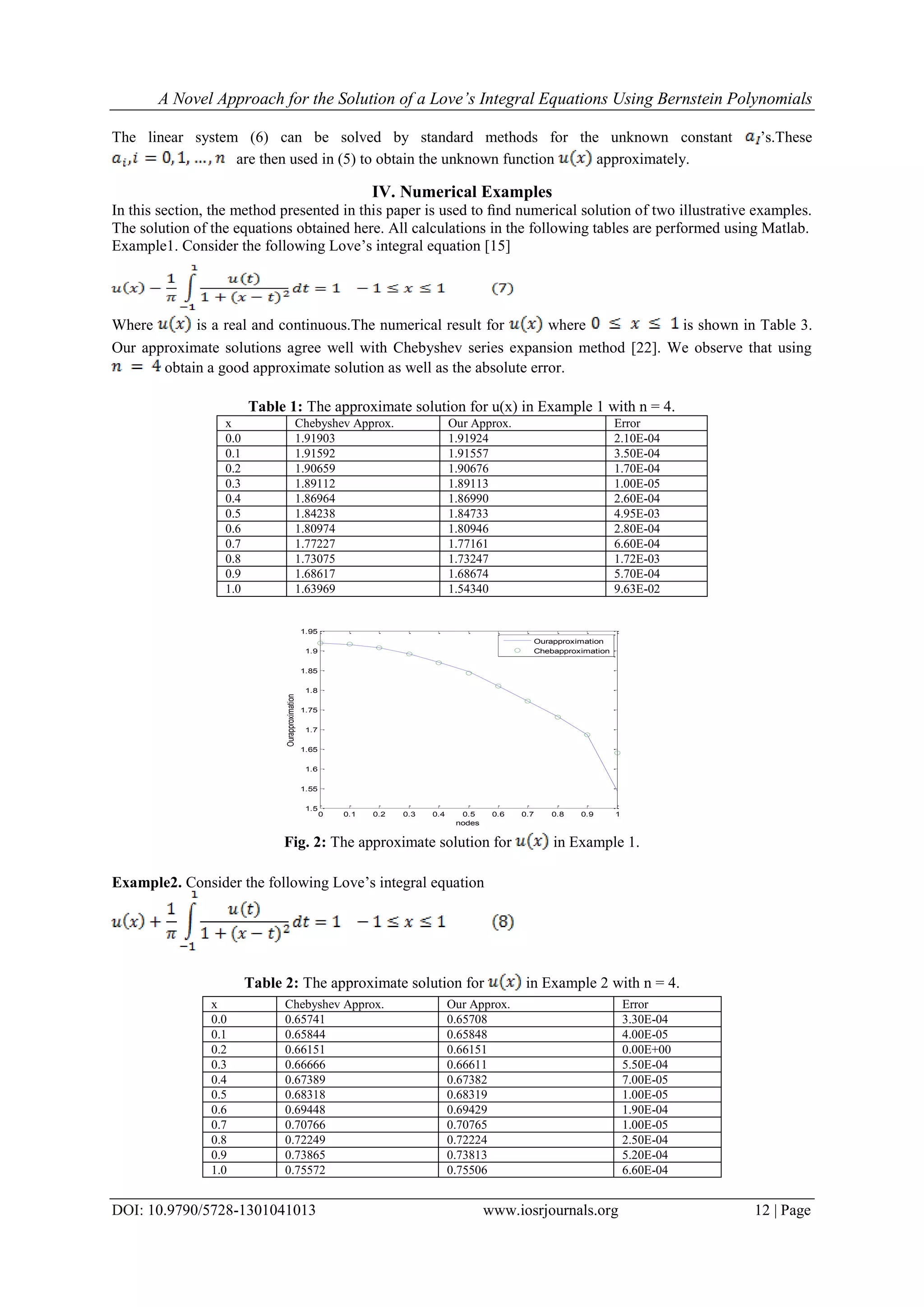 A Novel Approach for the Solution of a Love’s Integral Equations Using Bernstein Polynomials ...
