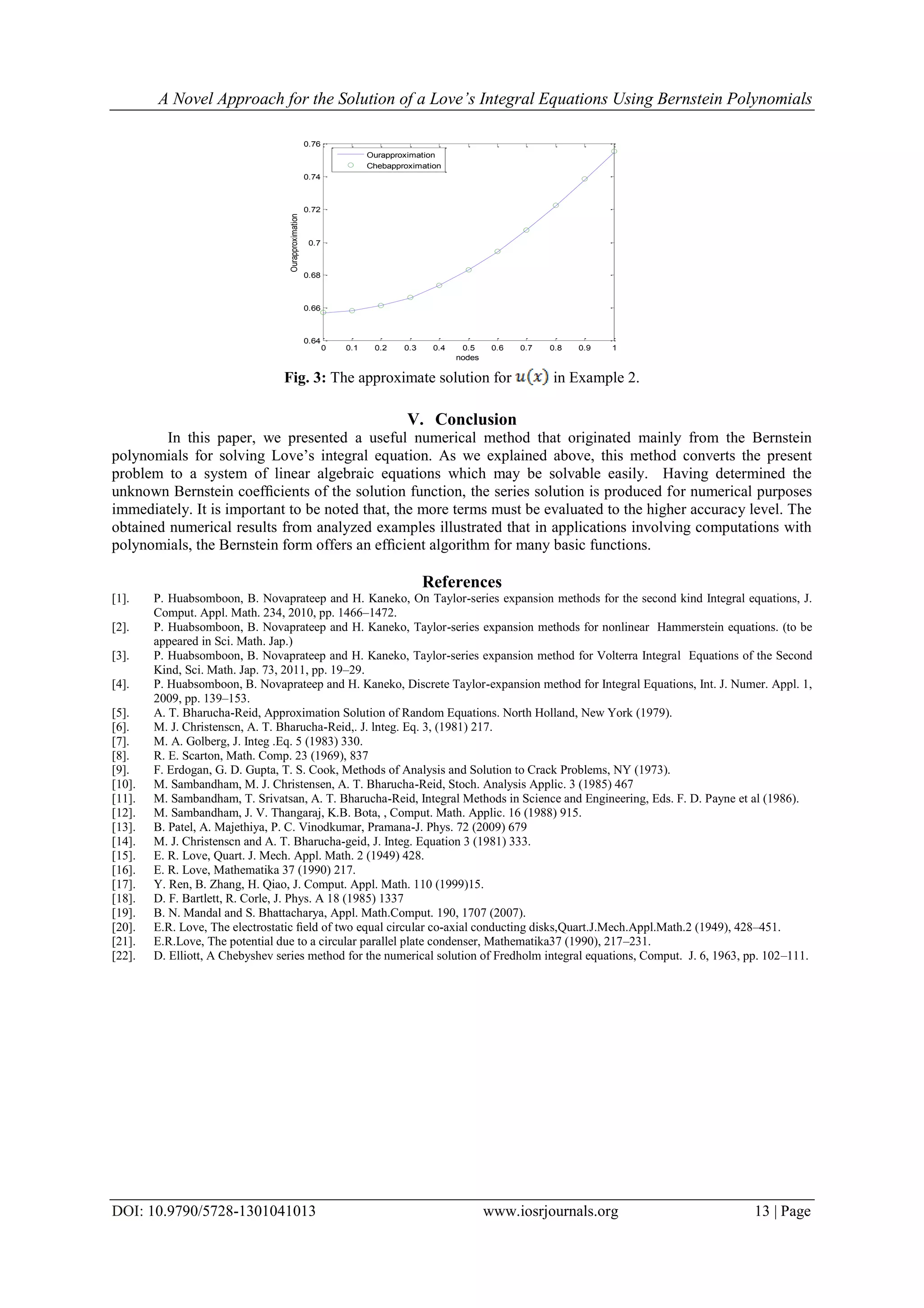 A Novel Approach For The Solution Of A Love S Integral Equations Using Bernstein Polynomials Pdf