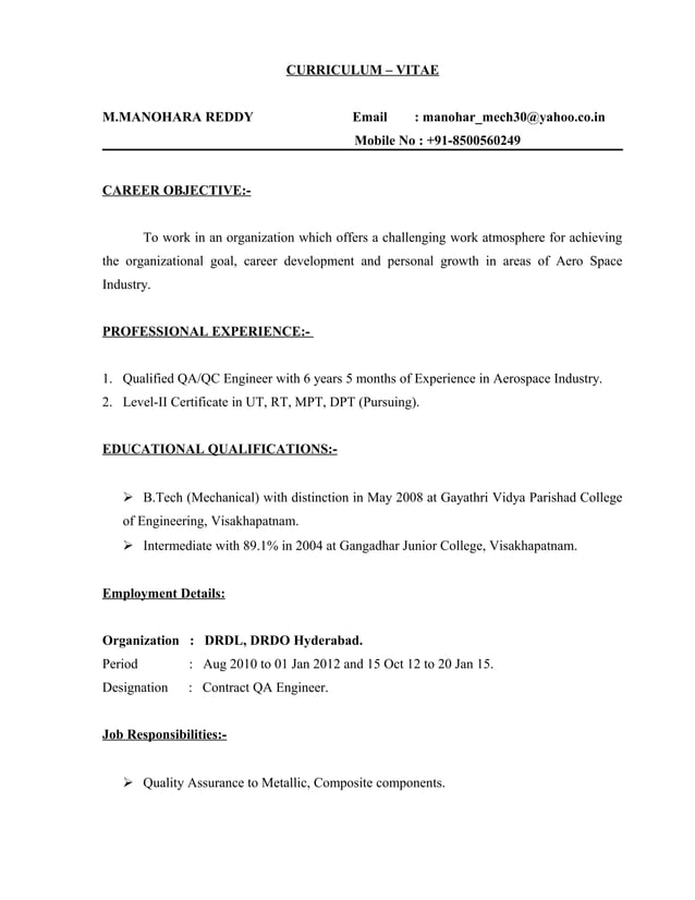MAN CV | PDF