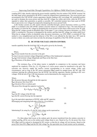 Improving Fault Ride ThroughCapabilities For Offshore PMSG Wind Farms Connected To VSC-HVDC ...