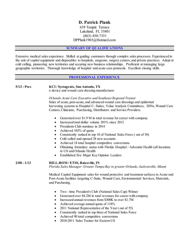 Patrick Plank 2015 Resume | PDF