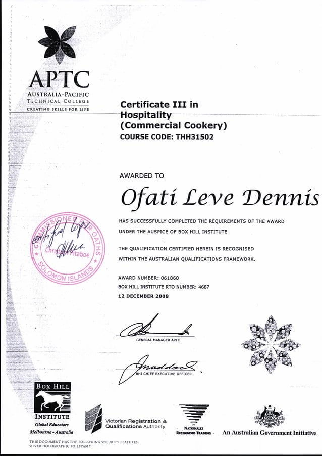 Certificate APTC | PDF