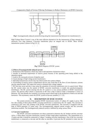 Comparative Study of Various Filtering Techniques to Reduce Harmonics in HVDC Converter ...