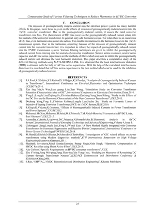 Comparative Study of Various Filtering Techniques to Reduce Harmonics in HVDC Converter ...