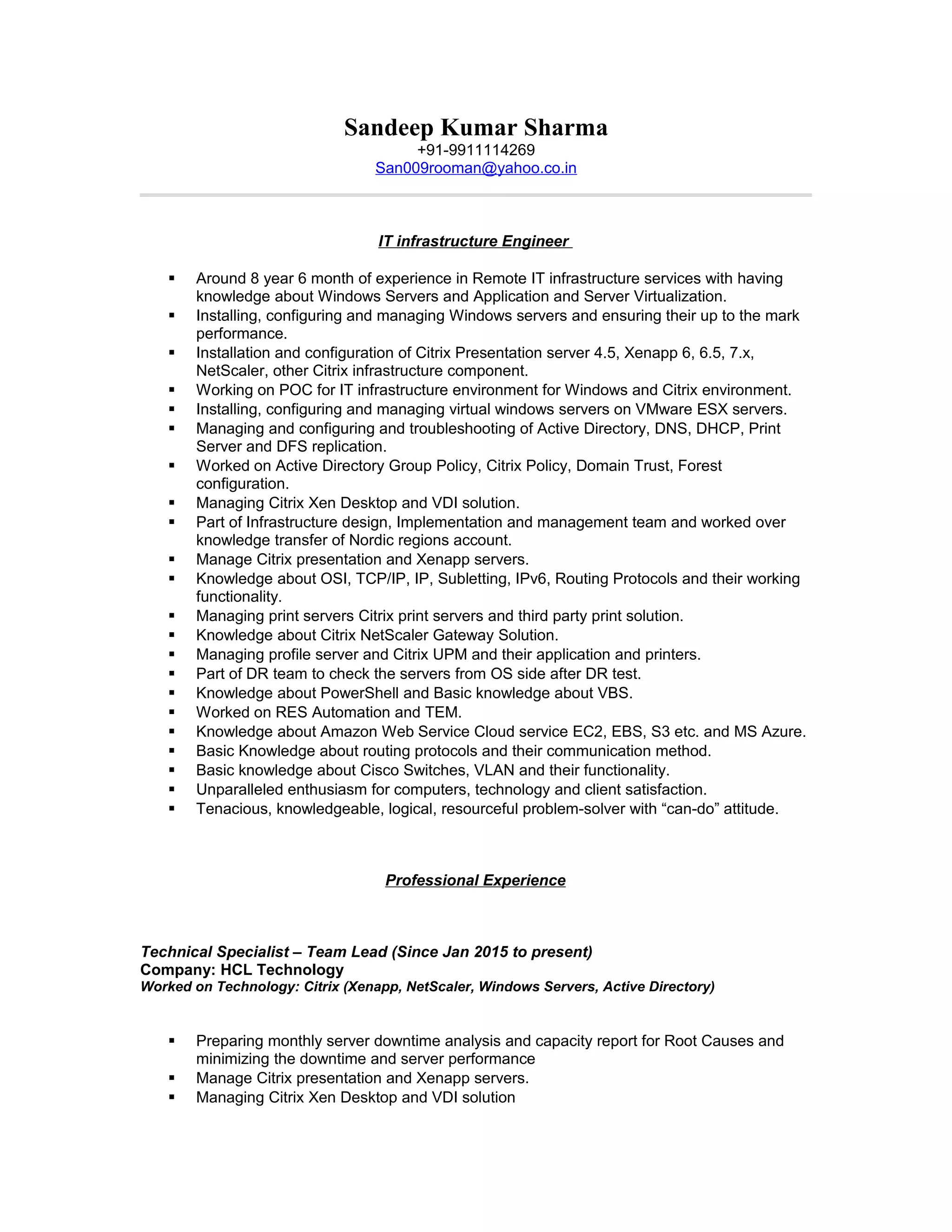 Sandeep Sharma CV | PDF