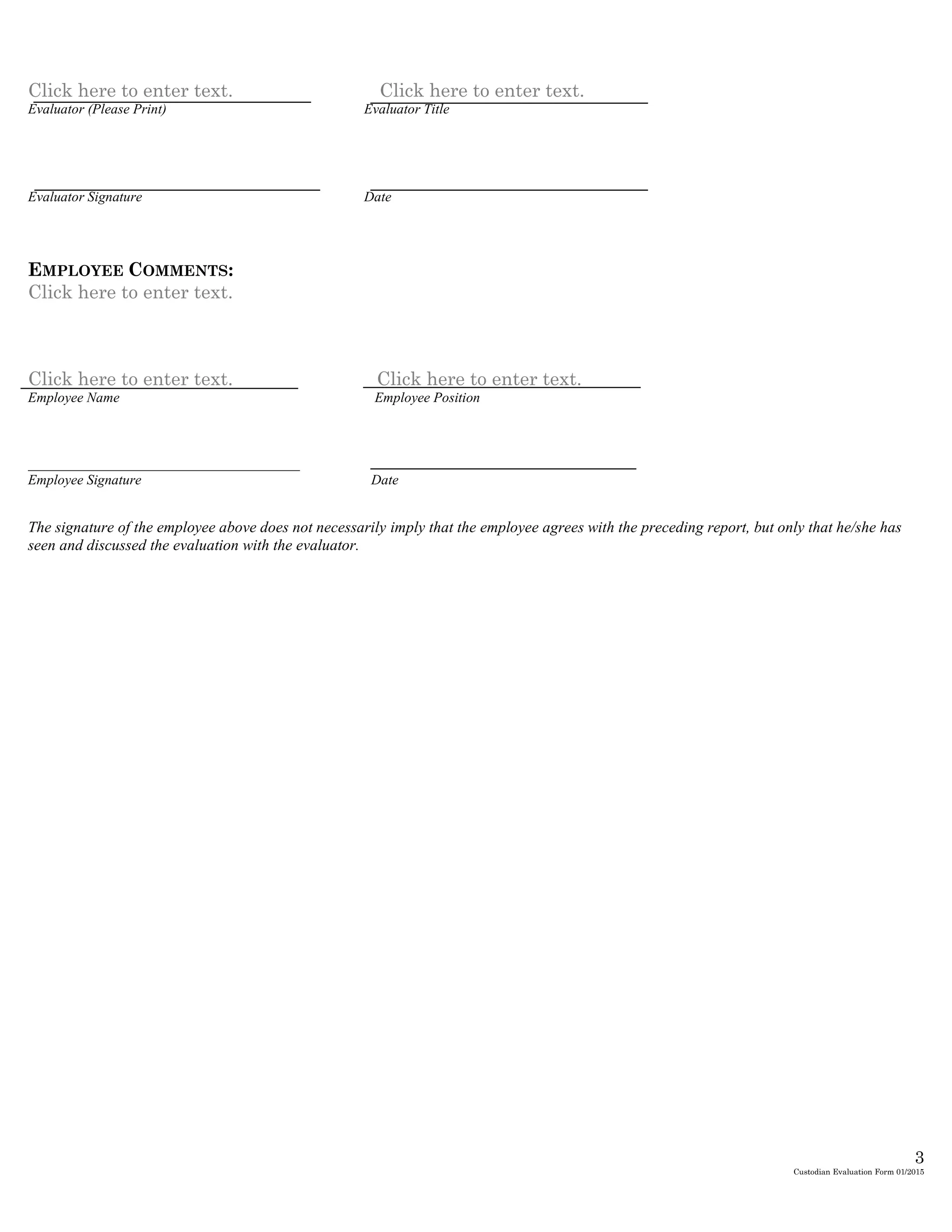 Custodial Evaluation Template 022015 | PDF