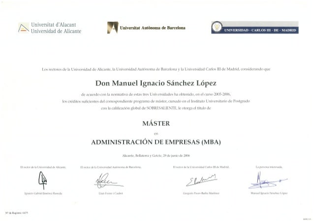 TÍTULO MASTER MBA IUC - Manuel Ignacio Sánchez López