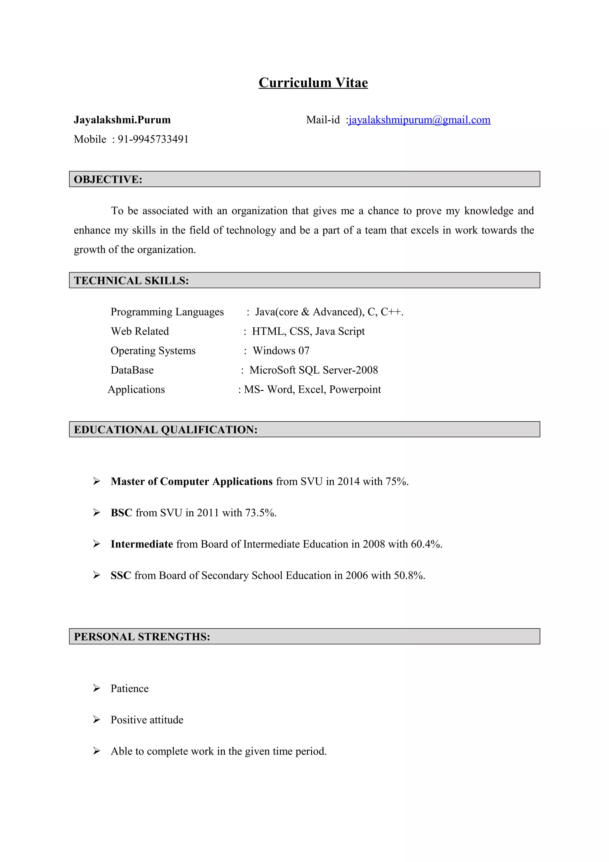 updated resume | DOC | Computer Software and Applications | Computing