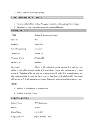 updated resume | DOC | Computer Software and Applications | Computing