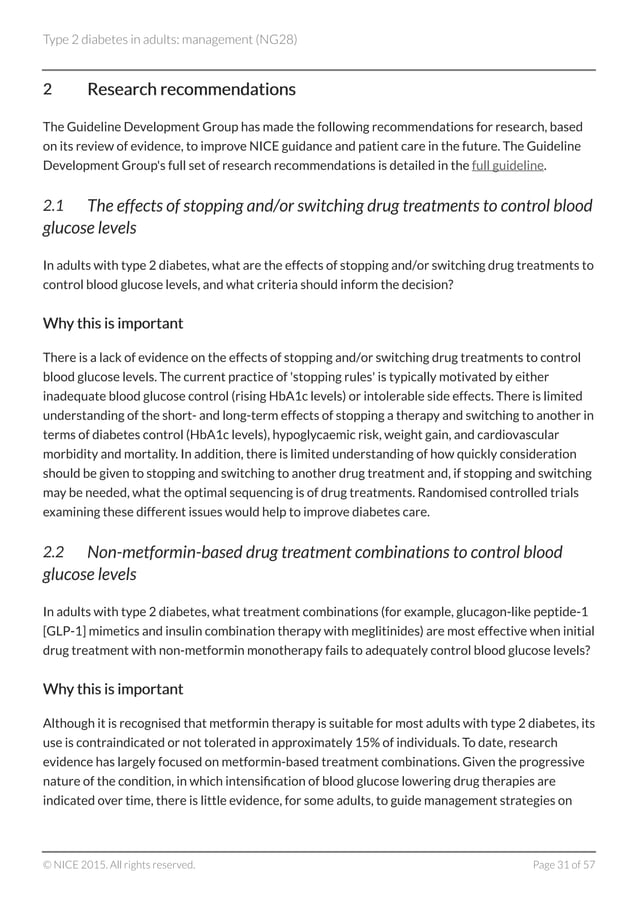 C13 nice type 2 diabetes in adults management 2015 | PDF