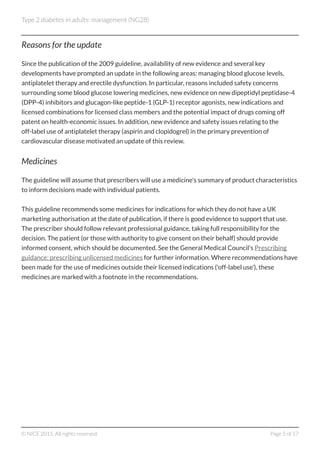 C13 nice type 2 diabetes in adults management 2015 | PDF