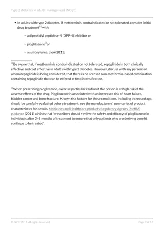 C13 nice type 2 diabetes in adults management 2015 | PDF