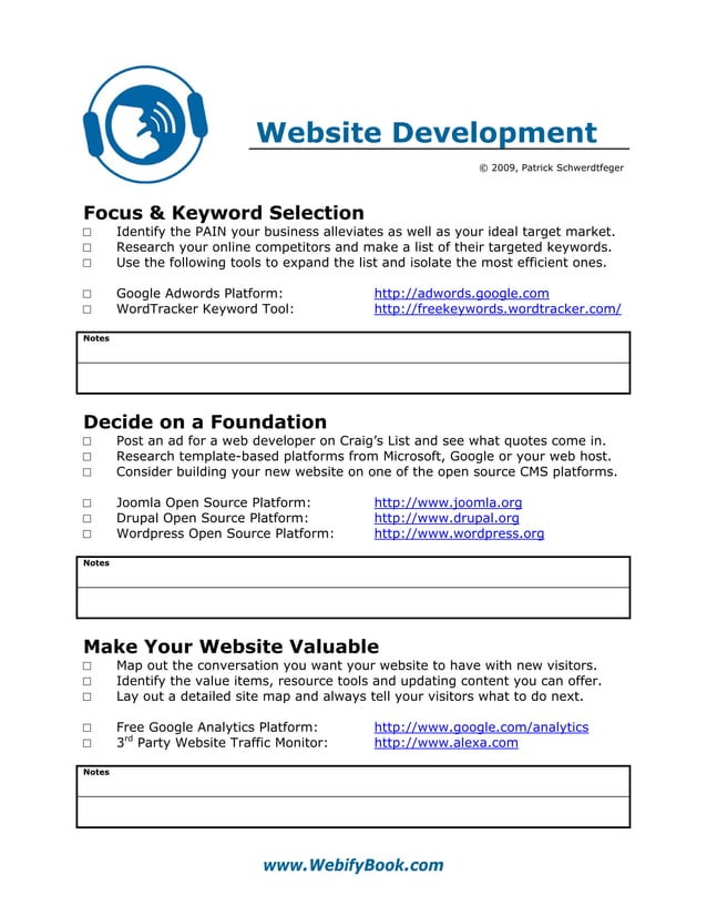 C13 website development worksheet | PDF