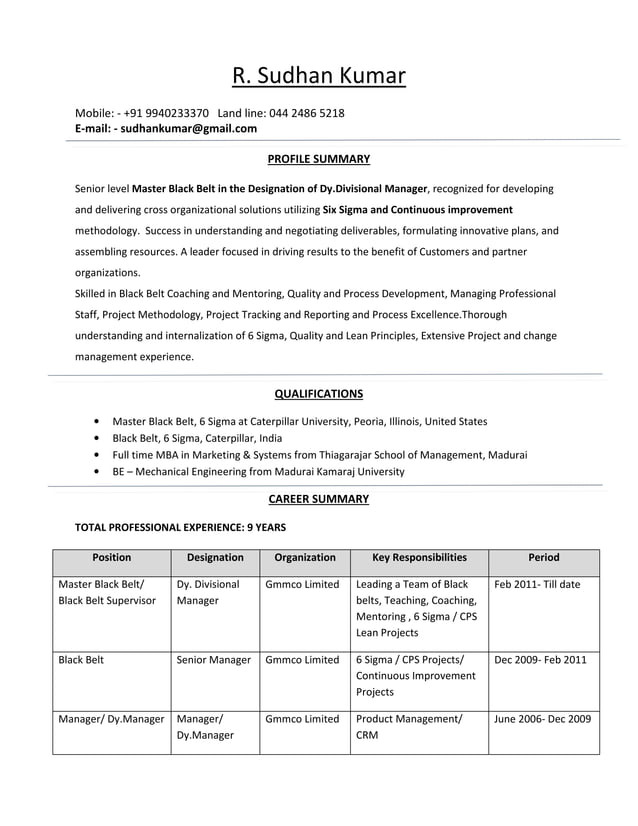 Sudhan MBB Resume | PDF