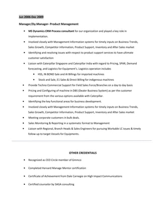 Sudhan MBB Resume | PDF | Manufacturing Industry | Industries