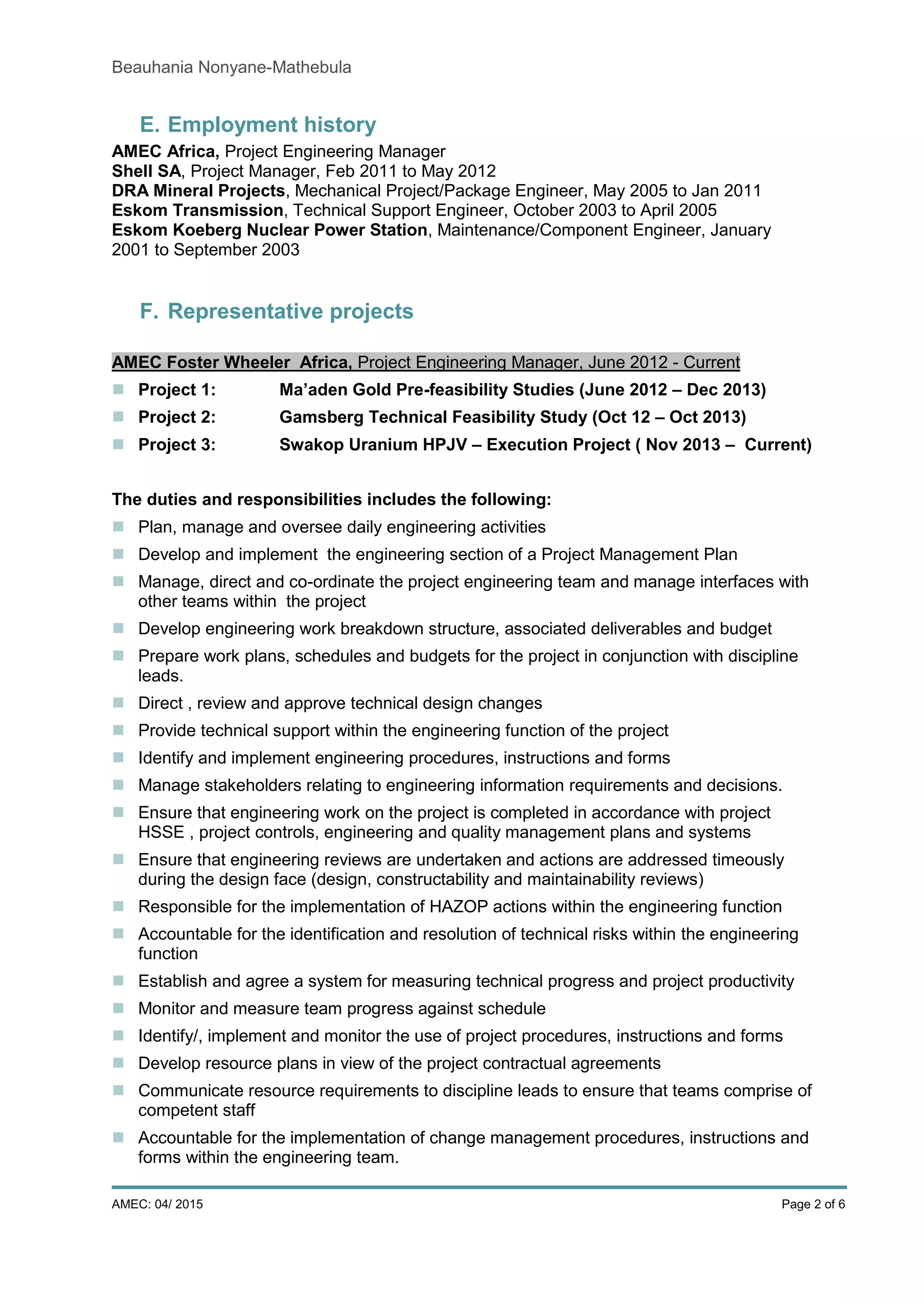 Nonyane - Mathebula Beau - June 2015 | PDF