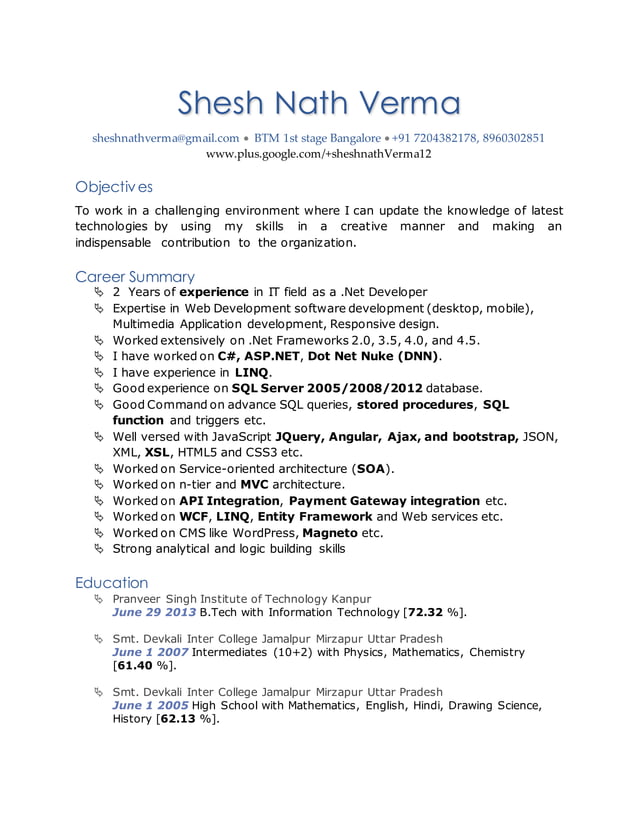 Shesh Nath Verma | DOCX | Web Design and HTML | Internet