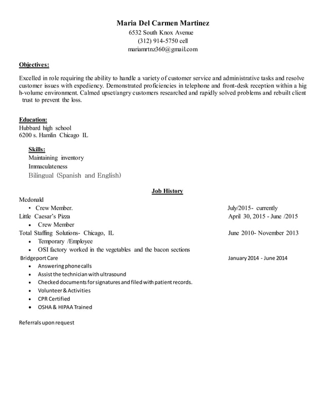 Resume b-1 maria | DOCX