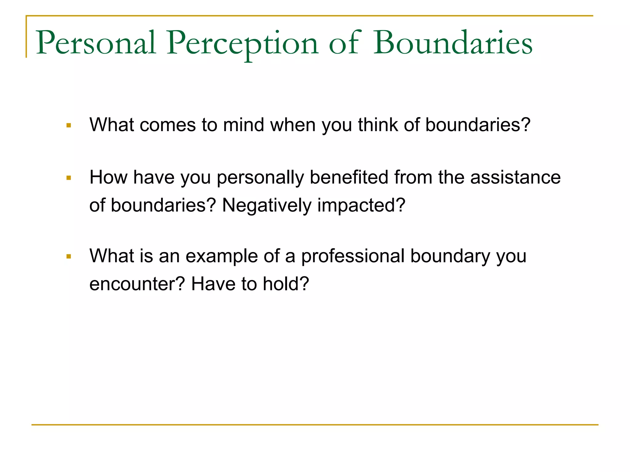 Professional Boundaries | PDF