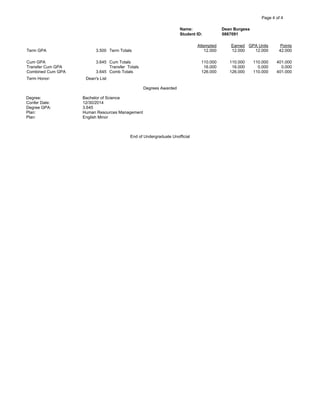 UMUC Unofficial Transcript BS | PDF