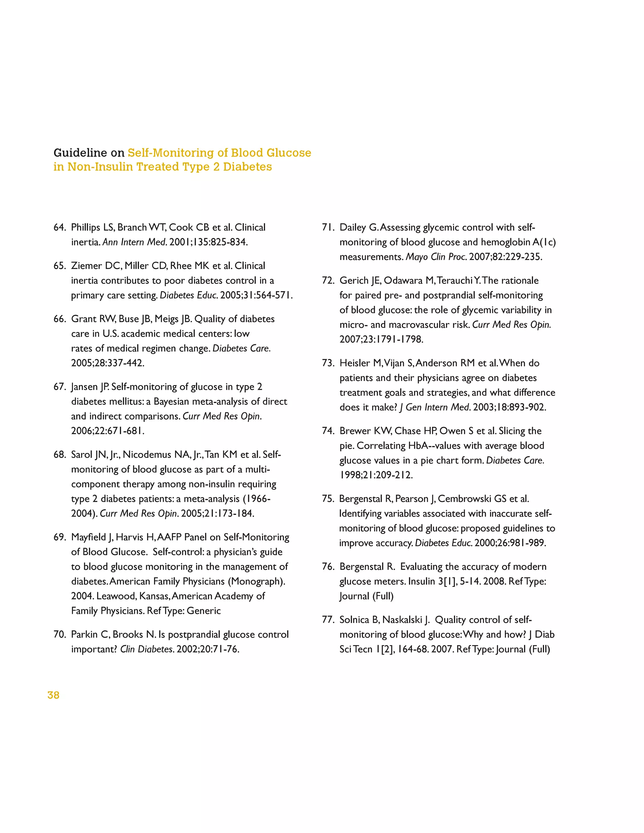 C14 idf guideline for smbg in non insulin treated type 2 diabetes 2009 ...