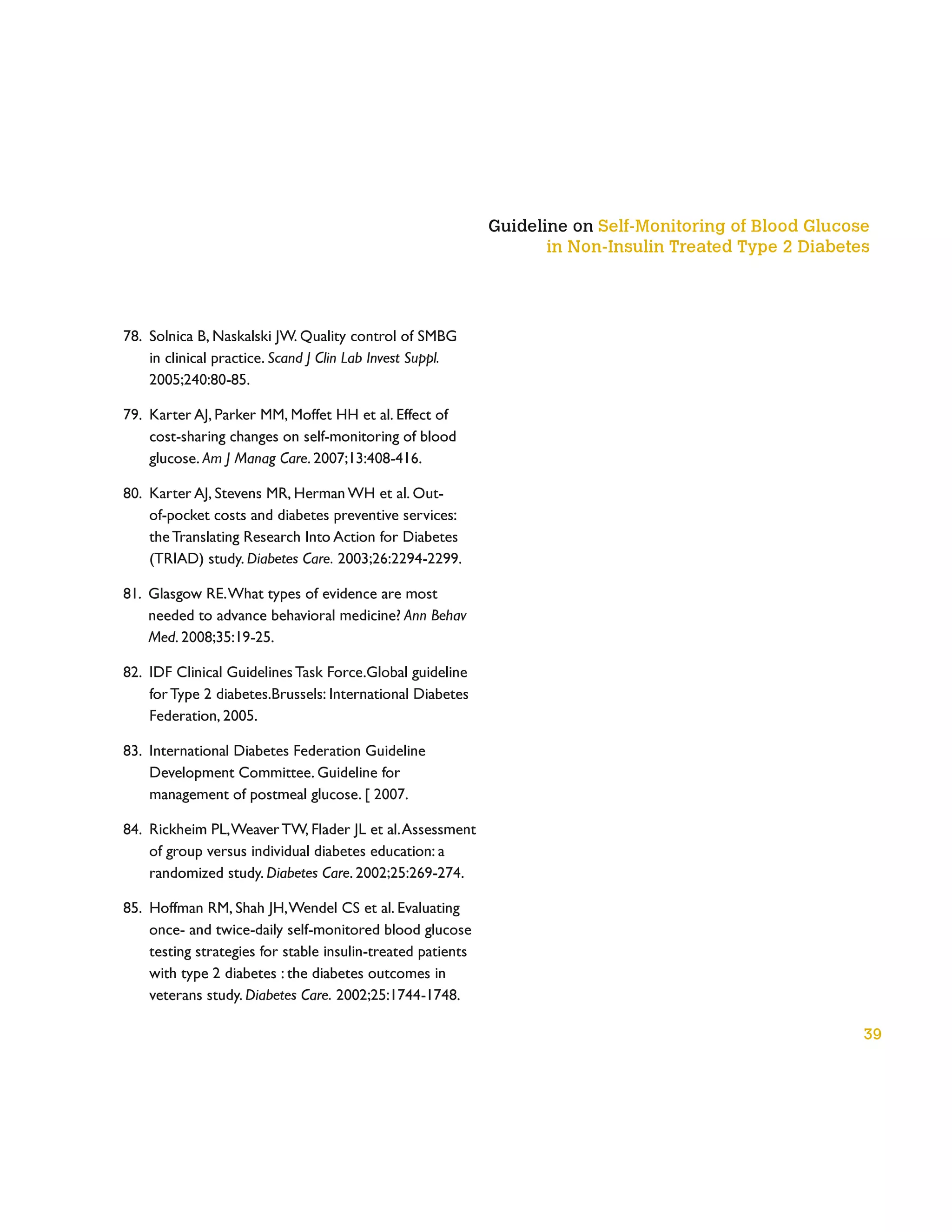C14 idf guideline for smbg in non insulin treated type 2 diabetes 2009 ...