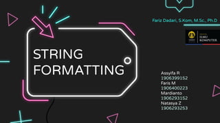 String Formatting Python | PDF