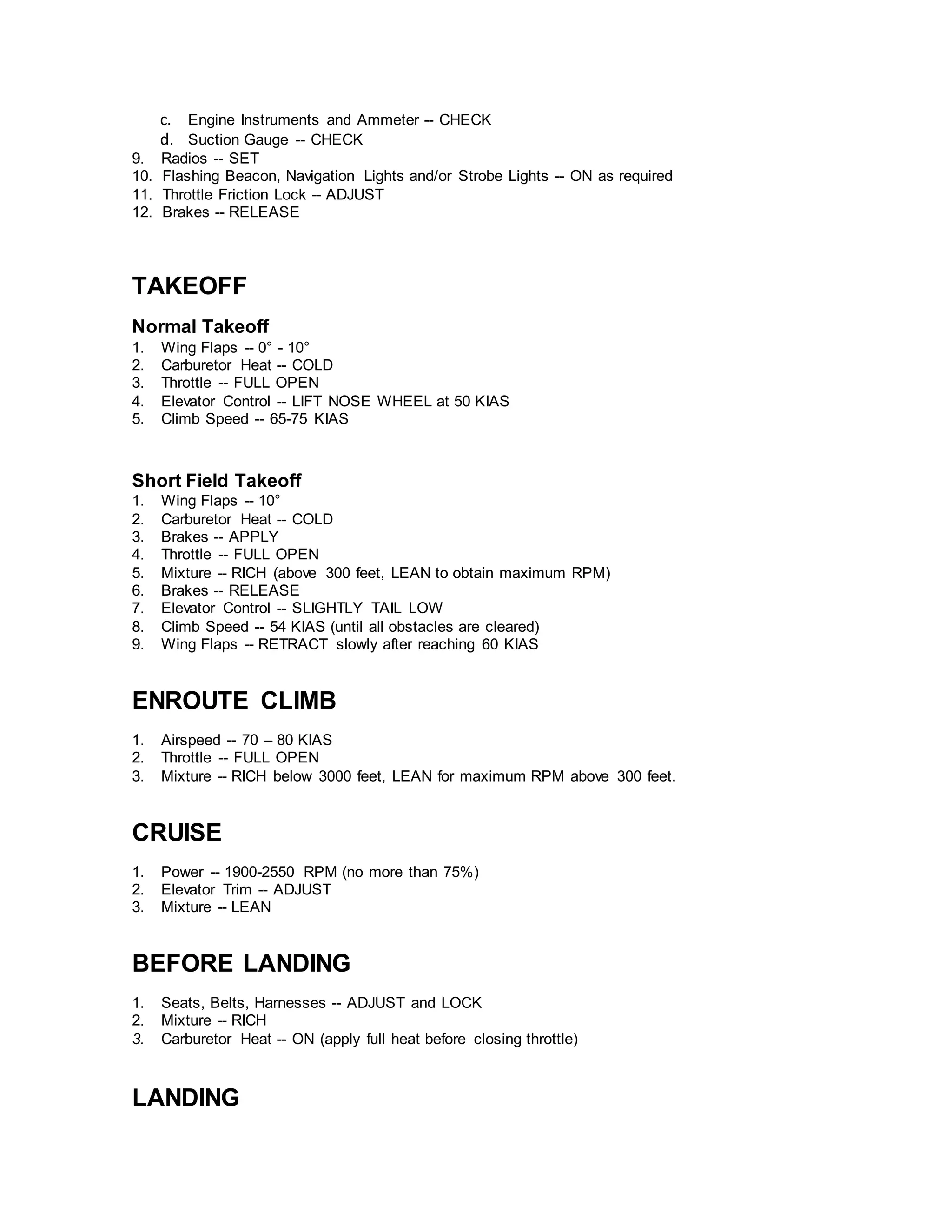 C 152 procedures | PDF
