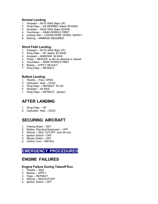 C 152 procedures | PDF