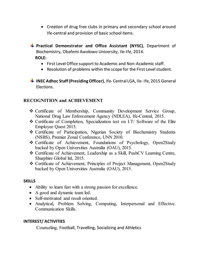 UGOMUOH BENEDICT CV.doc | Professional School | Postgraduate Education