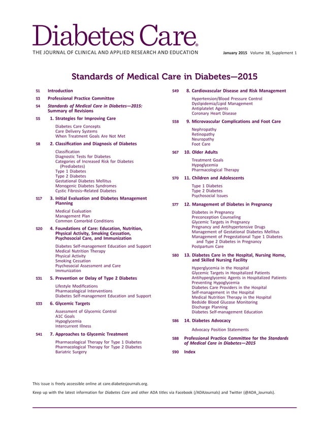 C15 ada diabetes care 2015 | PDF