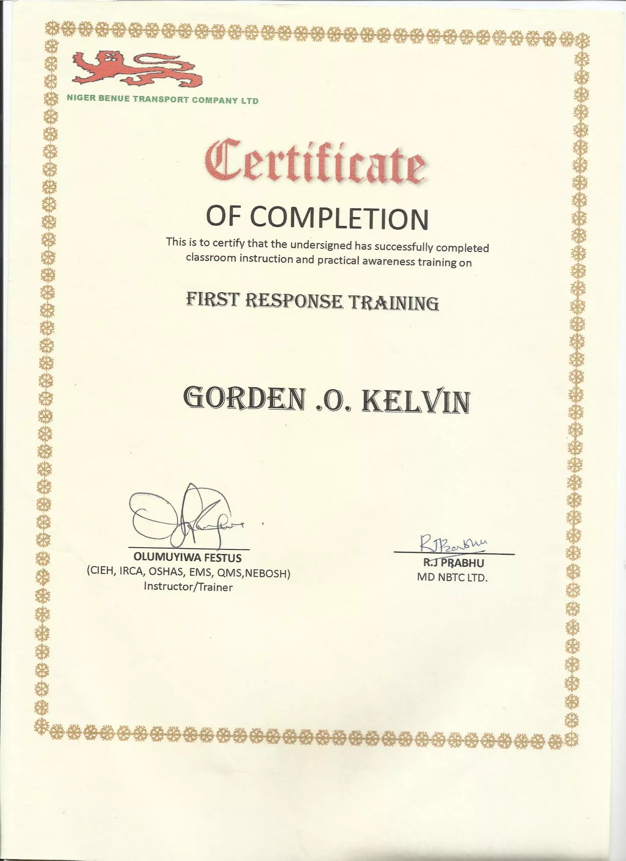 First Response training | PDF