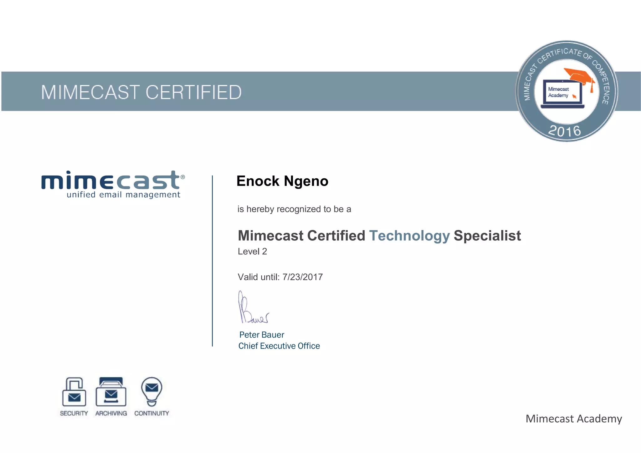 Mimecast_MCTS2_Certificate | PPT