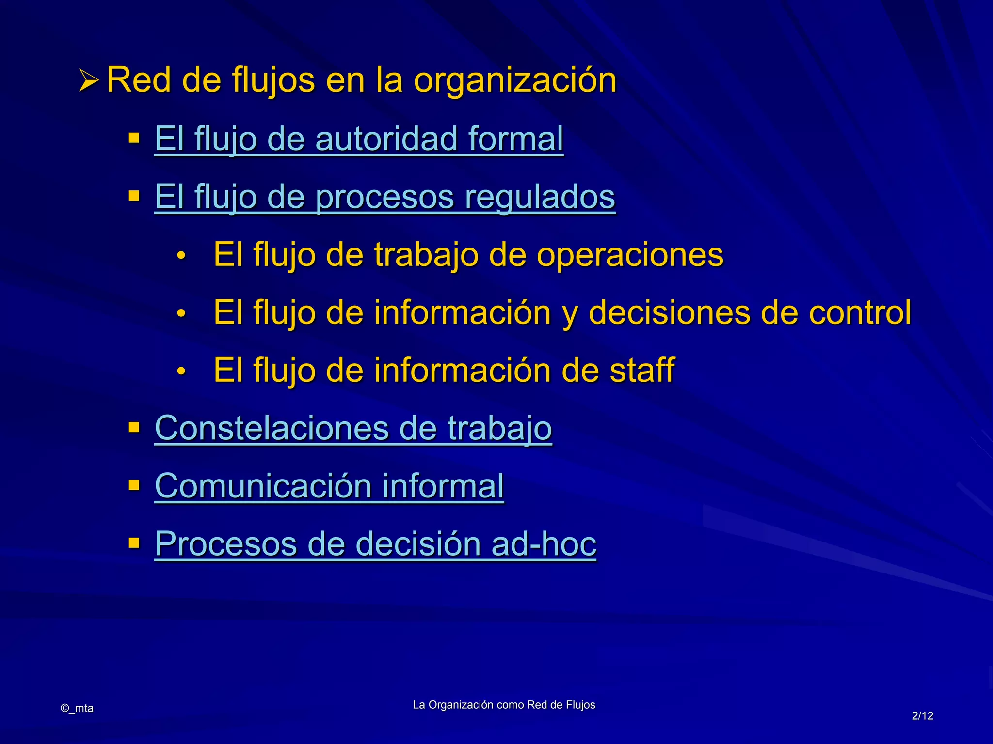 Red de Flujos en la Organización | PPT