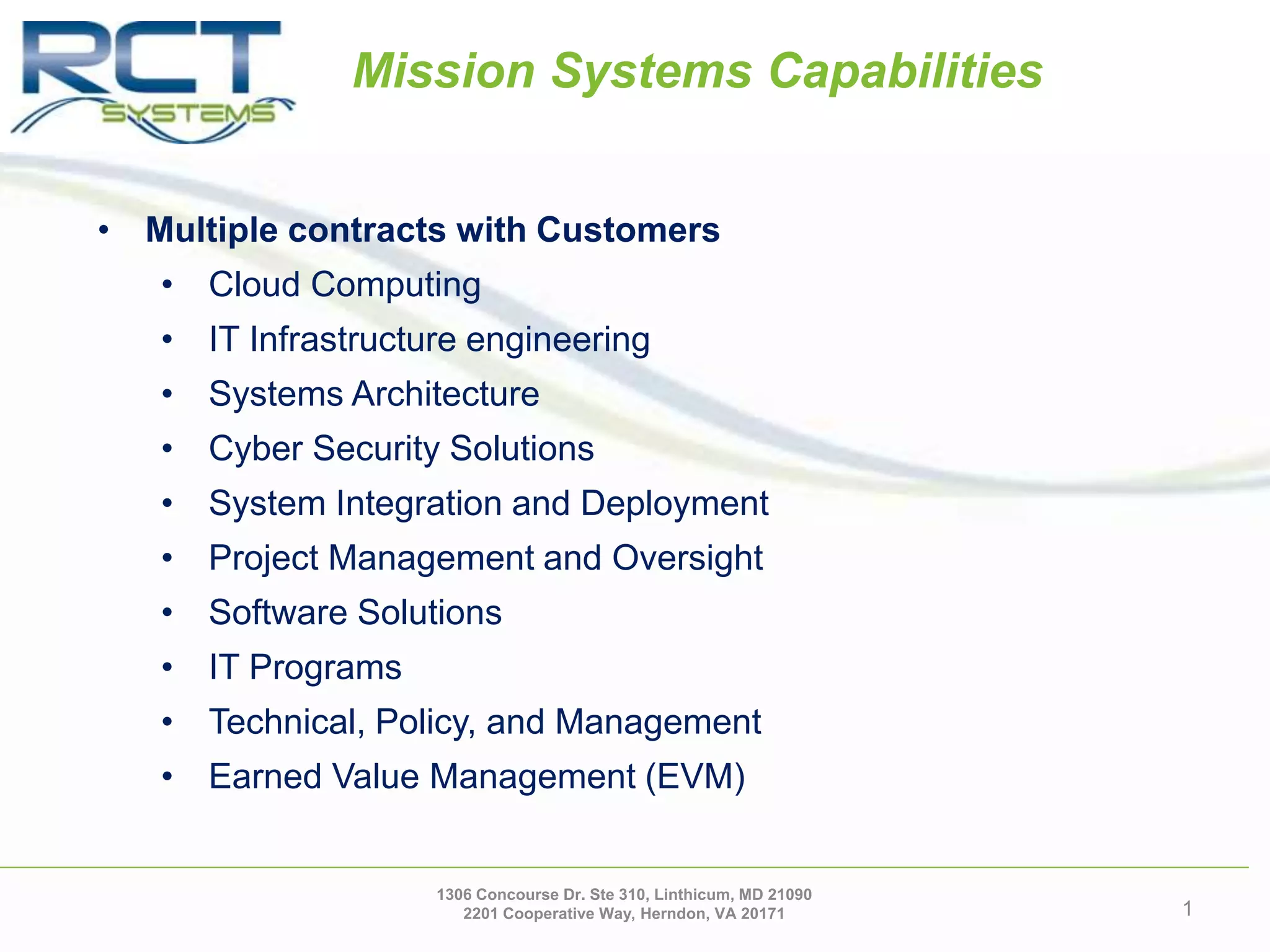RCT Division Capabilities | PPTX
